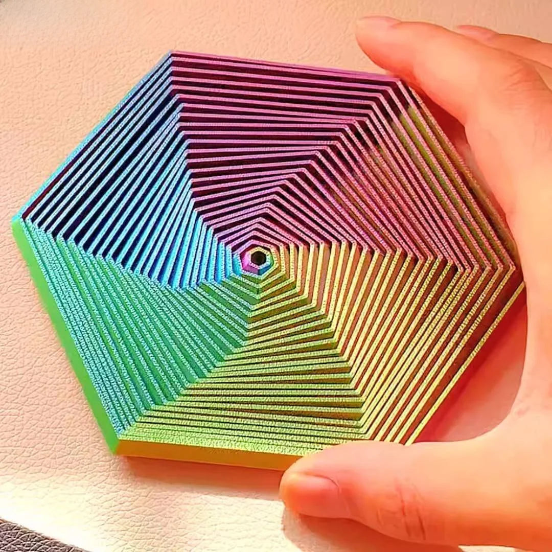 3D Printed Hexagonal Spiral Tower – Magic Illusion Stereoscopic Rotati – SearchFindOrder