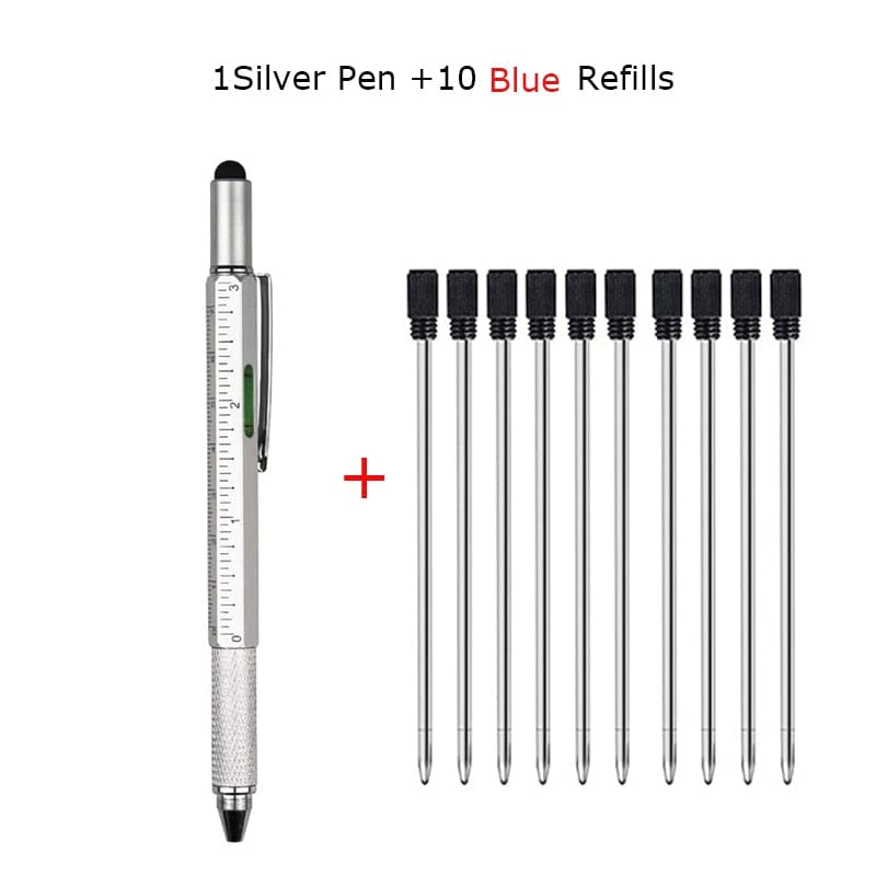 Multifunction 6-in-1 Tool Super Pen with Ballpoint Pen, Touch Screen S ...