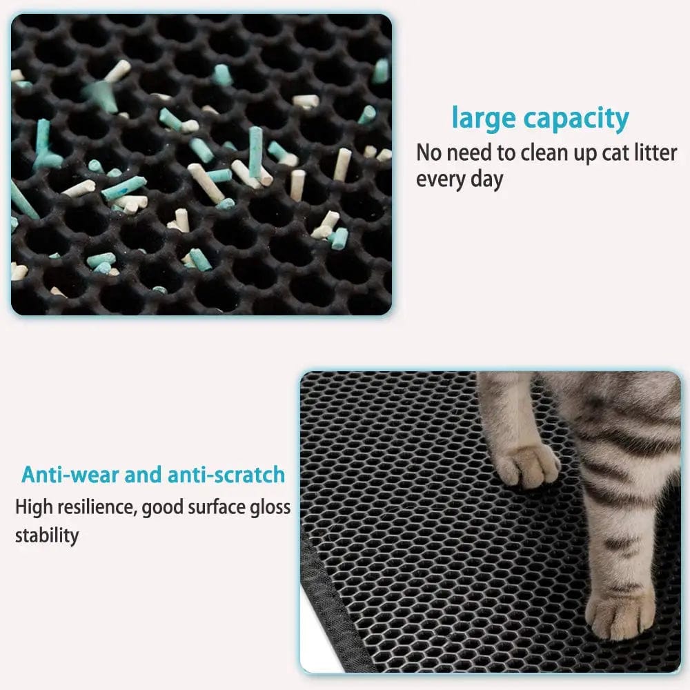 Double-Layer Cat Litter Mat - Waterproof and Urine Proof for Trapping ...