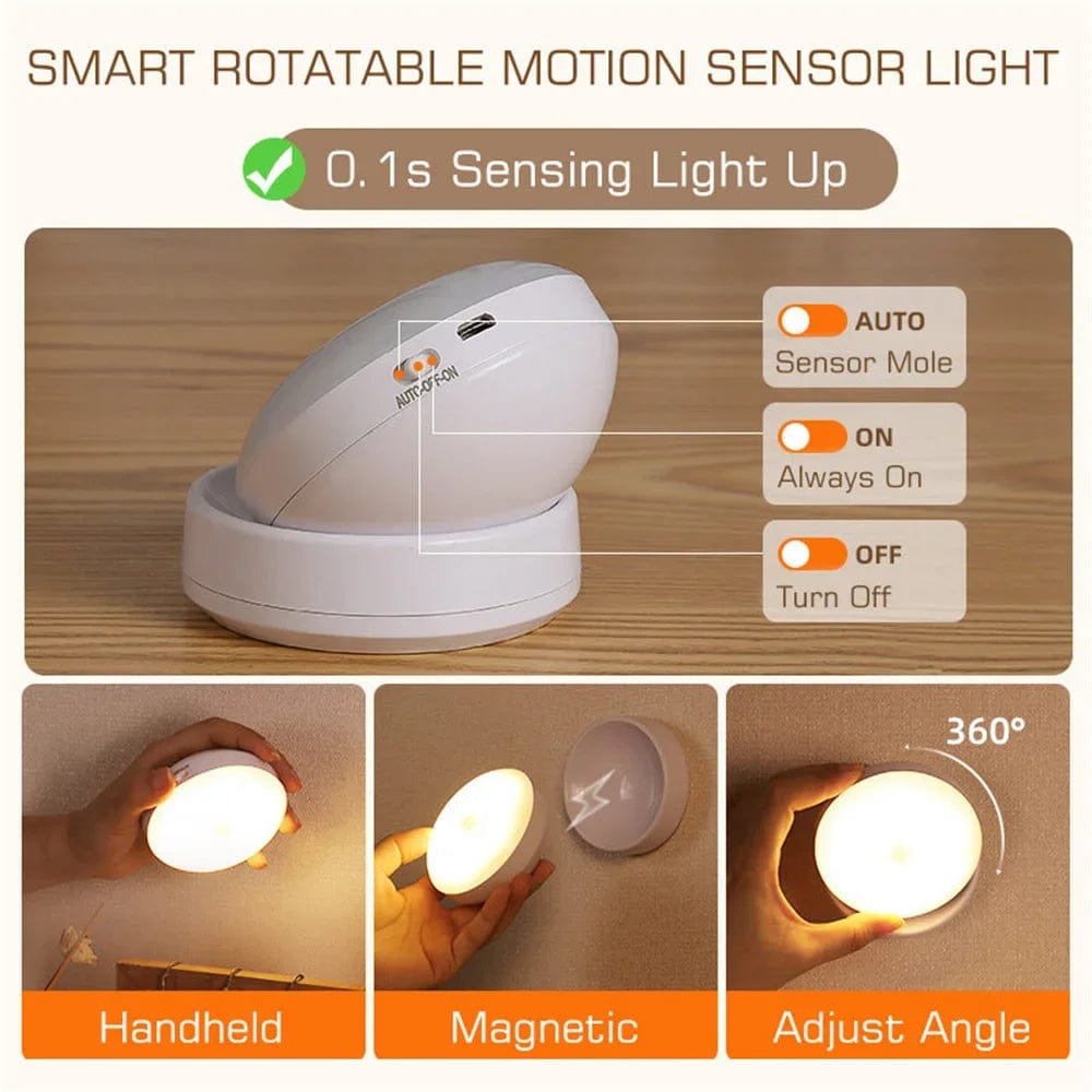 360° Directional Smart LED Night Light with Motion Sensor and Strong M ...
