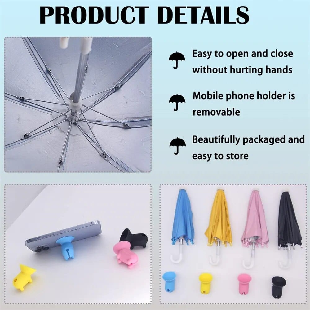 Phone Shade Umbrella Suction Cup Stand – Umbrella for Phone with Unive ...