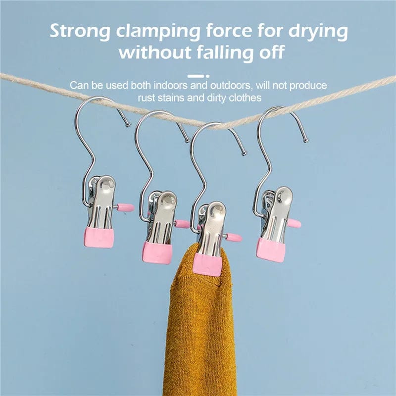 Laundry Hanging Hooks Clips, 10 Pcs Boot Hangers Heavy Duty Stainless ...