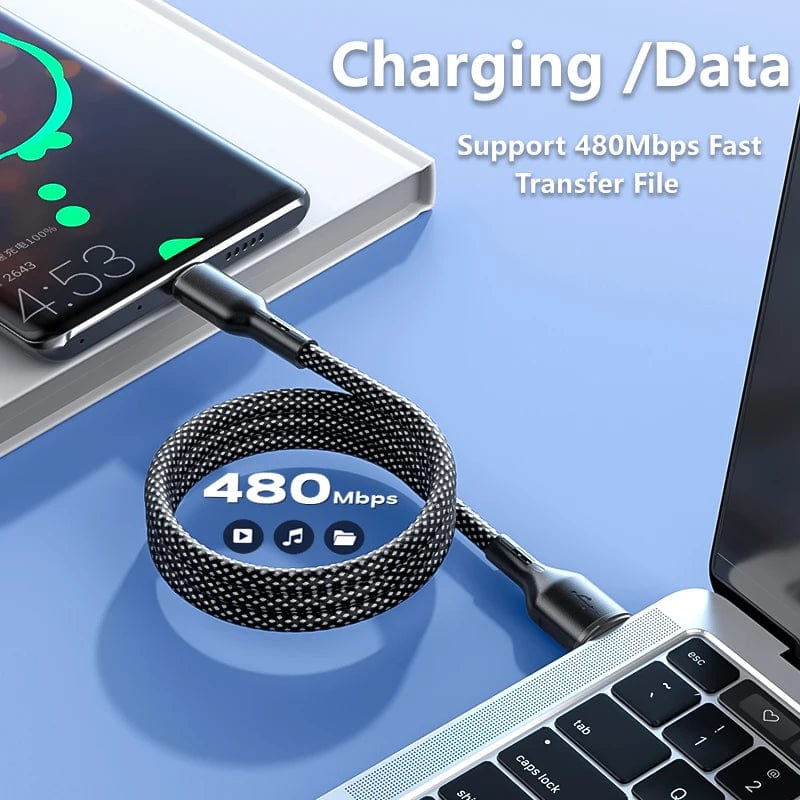 100W Fast Charging Magnetic USB to Type C Data Cable with Self-Coiling ...