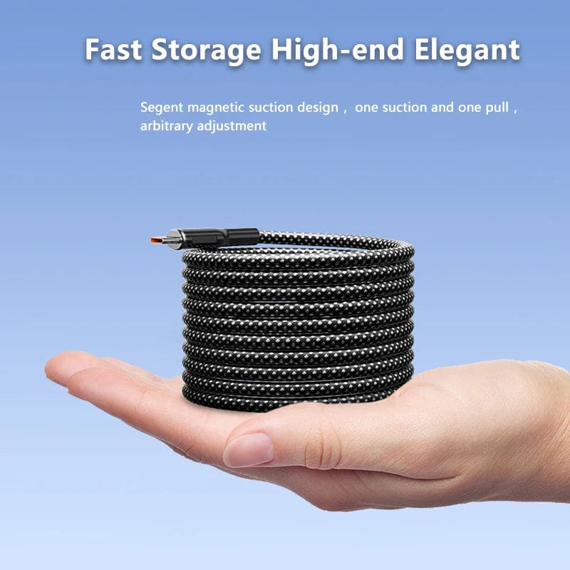 100W Fast Charging Magnetic USB to Type C Data Cable with Self-Coiling ...