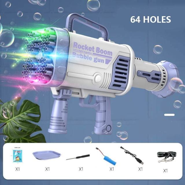 The Super Handheld 64 Hole LED Glowing Bubble Machine– SearchFindOrder