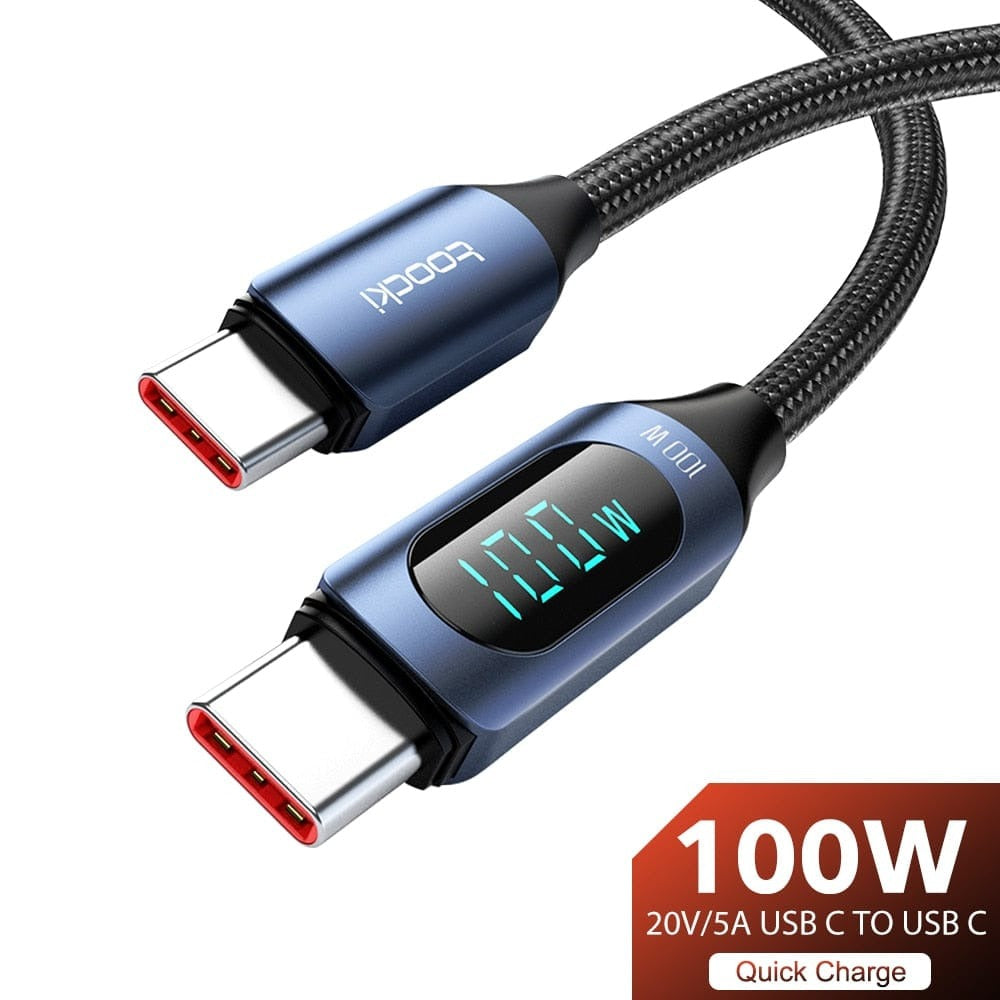 Turbo Connect LED Display Super-Fast Data Charging Cable (USB Type-C t ...